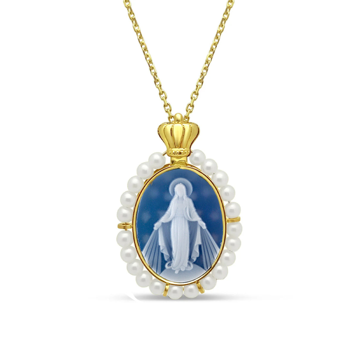 Imperial 14k Gold Miraculous Mary Pearl Medallion – Frank Ronay