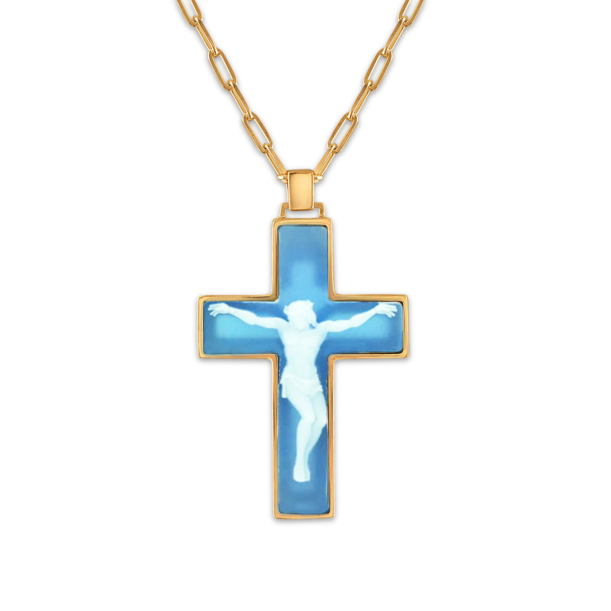Sacred Mantle Blue Crucifix – Frank Ronay